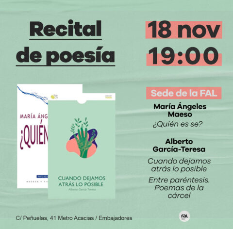 Viernes 18 de noviembre: Recital de poesía en la FAL con María Ángeles ...
